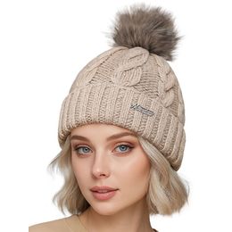 Neverless Beanie 'Caren' female Beige size Onesize