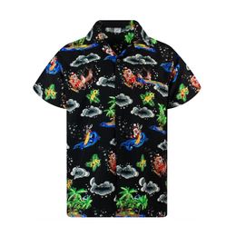 King Kameha Button Up Shirt 'Christmas Island' male Black size S