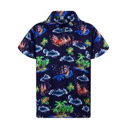 King Kameha Button Up Shirt 'Christmas Island' male Blue size L