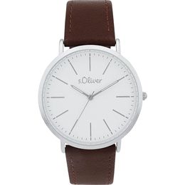 s.Oliver Analoguhr Damen Gr&ouml;&szlig;e One Size braun / silbergrau / wei&szlig;