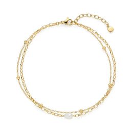Leonardo Fußkette Damen Größe One Size gold / perlweiß