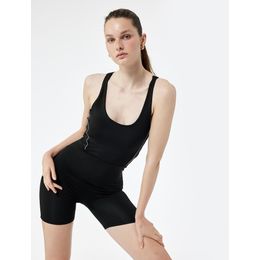 KOTON Jumpsuit Damen Gr&ouml;&szlig;e XS grau / schwarz