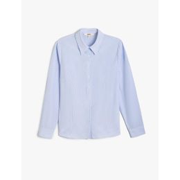 KOTON Bluse Damen Gr&ouml;&szlig;e XXS/XS hellblau / wei&szlig;