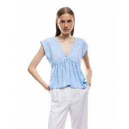 KOTON Bluse Damen Gr&ouml;&szlig;e XS hellblau