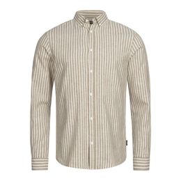 INDICODE JEANS Hemd 'Brayden' Herren Gr&ouml;&szlig;e S beige / wei&szlig;