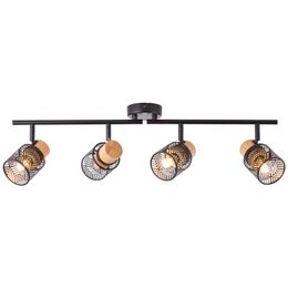Brilliant Lampe Santy Spotrohr 4flg schwarz/natur braun 4x D45, E14, 42 W