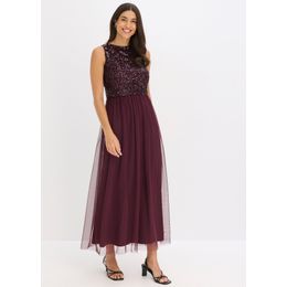bonprix Maxikleid mit Paillettenstickerei, blau