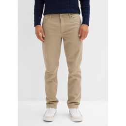 bonprix Regular Fit Stretch-Thermohose Straight, gr&uuml;n, Gr.56, Thermo-Hose mit flauschigem Flanellfutter, aus Flanell