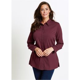 bonprix Long-Stretch-Bluse, rot, mit Baumwolle