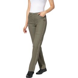 CR&Eacute;ATION L Damen Jeans mit Rei&szlig;verschluss-Blende khaki Gr&ouml;&szlig;e 52