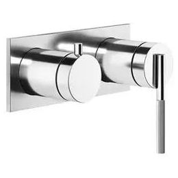 Gessi Ingranaggio Fertigmontageset Einhebelmischer Wanne/Dusche mit rechteckiger Platte, mit 2-Wege Umlenk-Kartusche, 63579707, Farbe: Metall Schwarz geb&uuml;rstet PVD