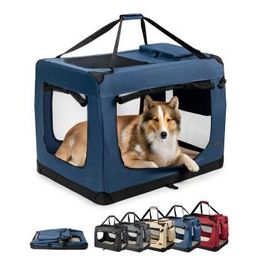 Lionto Hundetransportbox - faltbar - blau XXL