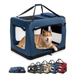 Lionto Hundetransportbox - faltbar - blau XXXL