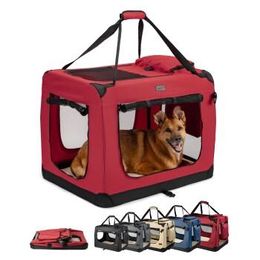 Lionto Hundetransportbox - faltbar - rot XL
