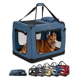 Lionto Hundetransportbox - faltbar - blau XL