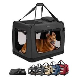 Lionto Hundetransportbox - faltbar - schwarz XL