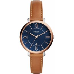 Fossil Quarzuhr 'JACQUELINE, ES4274' Damen Größe One Size navy / braun / rosegold / silber