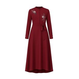 MODAMIHRAM Kleid Damen Größe 46 marine / rosa / karminrot Winterkleid