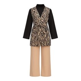 MODAMIHRAM Hosenanzug Damen Gr&ouml;&szlig;e 46 beige / schwarz