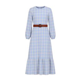 MODAMIHRAM Kleid Damen Gr&ouml;&szlig;e 44 hellblau / wei&szlig; Winterkleid