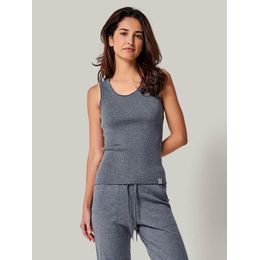 You Look Perfect Knitted Top 'TOP BLOSSOM - Geripptes Merino Top mit Rundhals' female Grey size S