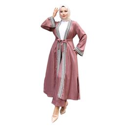 MODAMIHRAM Set: Kimono und Hose Damen Gr&ouml;&szlig;e 40 altrosa / schwarz / wei&szlig;