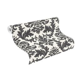 Papiertapete rasch "Papiertapete 278507 mit Ornamenten in Schwarz und Wei&szlig;", schwarz, B:53m L:10,05m, Papier, Tapeten, Klassischer Stil