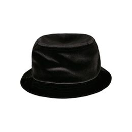 Trucker Cap Flexfit "Flexfit Bucket Hat Velvet Bucket Hat", Damen, Gr. onesize, schwarz, 90% Polyester, 10% Elasthan, unifarben, Caps