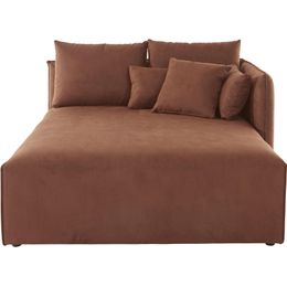 Ottomane OTTO HOME "N&ouml;re", braun (cognac), B:138cm H:86cm T:168cm, 100% Polyester, Sofas, Ottomane, Lounge-Modul - zum eigenen Zusammenstellen, Breite 138cm, Tiefe 168cm