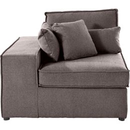 Sofaelement OTTO HOME "Florid", grau (taupe), B:100cm H:75cm T:100cm, Baumwollmix (60% Baumwolle/40% Leinen);Struktur fein (100% Polyester);Samtoptik (100% Polyester);Samtvelours (100% Polyester);Struktur (100% Polyester);Struktur recycelt (100% recyceltes Polyester), Polsterelemente, als Teil eines Modulsofas,, fester Sitzkomfort, auch in Cord