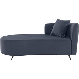 Recamiere Home Affaire "Hulby", blau (dunkelblau), B:182cm H:82cm T:90cm, 100% Polyester, Sofas, Recamiere, wahlweise mit und ohne Hocker und Armlehne links oder rechts