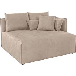 Ottomane OTTO HOME "N&ouml;re", beige, B:138cm H:86cm T:128cm, 100% Polyester, Sofas, Ottomane, kurzes Lounge-Modul - zum Zusammenstellen, Breite 138 cm, Tiefe 128 cm