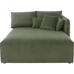 Ottomane OTTO HOME "N&ouml;re", gr&uuml;n (dunkelgr&uuml;n), B:138cm H:86cm T:168cm, 92% Polyester, 8% Polyamid, Sofas, Ottomane, Lounge-Modul - zum eigenen Zusammenstellen, Breite 138cm, Tiefe 168cm