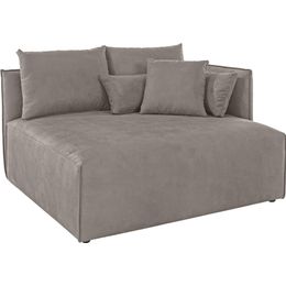 Ottomane OTTO HOME "N&ouml;re", grau (hellgrau), B:138cm H:86cm T:128cm, 100% Polyester, Sofas, Ottomane, kurzes Lounge-Modul - zum Zusammenstellen, Breite 138 cm, Tiefe 128 cm