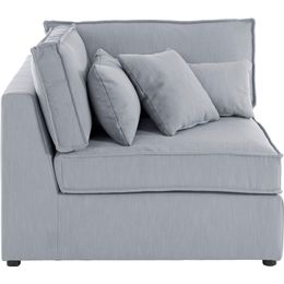 Sofa-Eckelement OTTO HOME "Florid", silber, B:99cm H:75cm T:100cm, Baumwollmix (60% Baumwolle/40% Leinen);Struktur fein (100% Polyester);Samtoptik (100% Polyester);Samtvelours (100% Polyester);Struktur (100% Polyester);Struktur recycelt (100% recyceltes Polyester), Polsterelemente, Teil eines Modulsofas, fester Sitzkomfort, auch in Cord