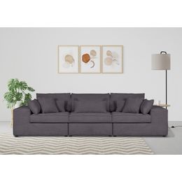 3-Sitzer OTTO HOME "Enid", grau, B:360cm H:75cm, 100% Polyester, Sofas, 3 Teile, bestehend aus Modulen, in vielen Bez&uuml;gen, auch in Breitcord