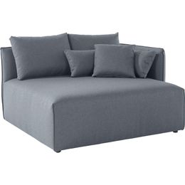 Ottomane OTTO HOME "N&ouml;re", grau (mittelgrau), B:138cm H:86cm T:128cm, 100% Polyester, Sofas, Ottomane, kurzes Lounge-Modul - zum Zusammenstellen, Breite 138 cm, Tiefe 128 cm