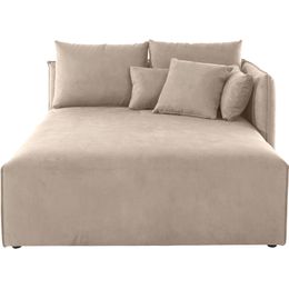 Ottomane OTTO HOME "N&ouml;re", beige, B:138cm H:86cm T:168cm, 100% Polyester, Sofas, Ottomane, Lounge-Modul - zum eigenen Zusammenstellen, Breite 138cm, Tiefe 168cm