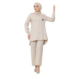 Modamihram Pantsuit female Beige size 40