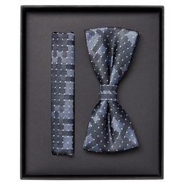 Fliege Venti "Venti Accessoires gemustert", Herren, blau (graues mittelblau), 100% Seide, Fliegen