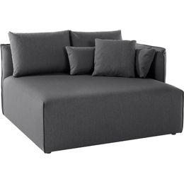 Ottomane OTTO HOME "N&ouml;re", grau (dunkelgrau), B:138cm H:86cm T:128cm, 100% Polypropylene, Sofas, Ottomane, kurzes Lounge-Modul - zum Zusammenstellen, Breite 138 cm, Tiefe 128 cm