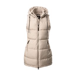 G.I.G.A. by Killtec Steppweste "GW 30 WMN QLTD VST", Damen, Gr. 46, beige (hellbeige), Oberstoff: 100% Polyester (recycelt), Futter: 100% Polyester, Wattierung: 100% Polyester, G.I.G.A. DX BY KILLTEC, Westen Steppweste, Wasserabweisende, winddichte Weste mit Kapuze und Kinnschutz