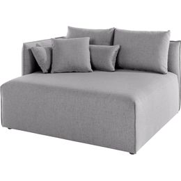 Ottomane OTTO HOME "N&ouml;re", grau (mittelgrau), B:138cm H:86cm T:128cm, 100% Polyester, Sofas, Ottomane, kurzes Lounge-Modul - zum Zusammenstellen, Breite 138 cm, Tiefe 128 cm