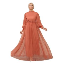 MODAMIHRAM Abendkleid Damen Größe 46 orange Winterkleid