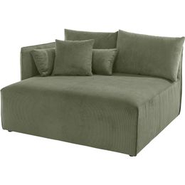 Ottomane OTTO HOME "N&ouml;re", gr&uuml;n (dunkelgr&uuml;n), B:138cm H:86cm T:128cm, 100% Polyester, Sofas, Ottomane, kurzes Lounge-Modul - zum Zusammenstellen, Breite 138 cm, Tiefe 128 cm