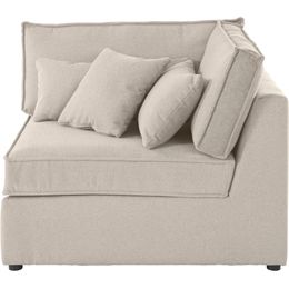 Sofa-Eckelement OTTO HOME "Florid", beige, B:99cm H:75cm T:100cm, Baumwollmix (60% Baumwolle/40% Leinen);Struktur fein (100% Polyester);Samtoptik (100% Polyester);Samtvelours (100% Polyester);Struktur (100% Polyester);Struktur recycelt (100% recyceltes Polyester), Polsterelemente, Teil eines Modulsofas, fester Sitzkomfort, auch in Cord