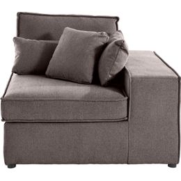 Sofaelement OTTO HOME "Florid", grau (taupe), B:100cm H:75cm T:100cm, Baumwollmix (60% Baumwolle/40% Leinen);Struktur fein (100% Polyester);Samtoptik (100% Polyester);Samtvelours (100% Polyester);Struktur (100% Polyester);Struktur recycelt (100% recyceltes Polyester), Polsterelemente, als Teil eines Modulsofas,, fester Sitzkomfort, auch in Cord