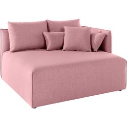 Ottomane OTTO HOME "N&ouml;re", rosa (ros&eacute;), B:138cm H:86cm T:128cm, 100% Polyester, Sofas, Ottomane, kurzes Lounge-Modul - zum Zusammenstellen, Breite 138 cm, Tiefe 128 cm