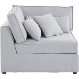 Sofa-Eckelement OTTO HOME "Florid", grau (hellgrau), B:99cm H:75cm T:100cm, Baumwollmix (60% Baumwolle/40% Leinen);Struktur fein (100% Polyester);Samtoptik (100% Polyester);Samtvelours (100% Polyester);Struktur (100% Polyester);Struktur recycelt (100% recyceltes Polyester), Polsterelemente, Teil eines Modulsofas, fester Sitzkomfort, auch in Cord