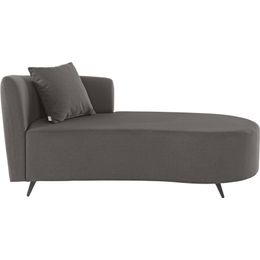 Recamiere Home Affaire "Hulby", grau (anthrazit), B:182cm H:82cm T:90cm, 100% Polyester, Sofas, Recamiere, wahlweise mit und ohne Hocker und Armlehne links oder rechts
